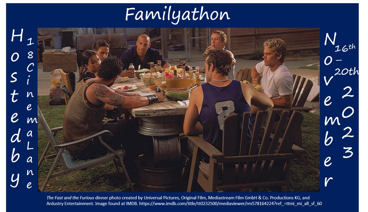 Awaiting My Upcoming Blogathon; Familyathon! – 18 Cinema Lane